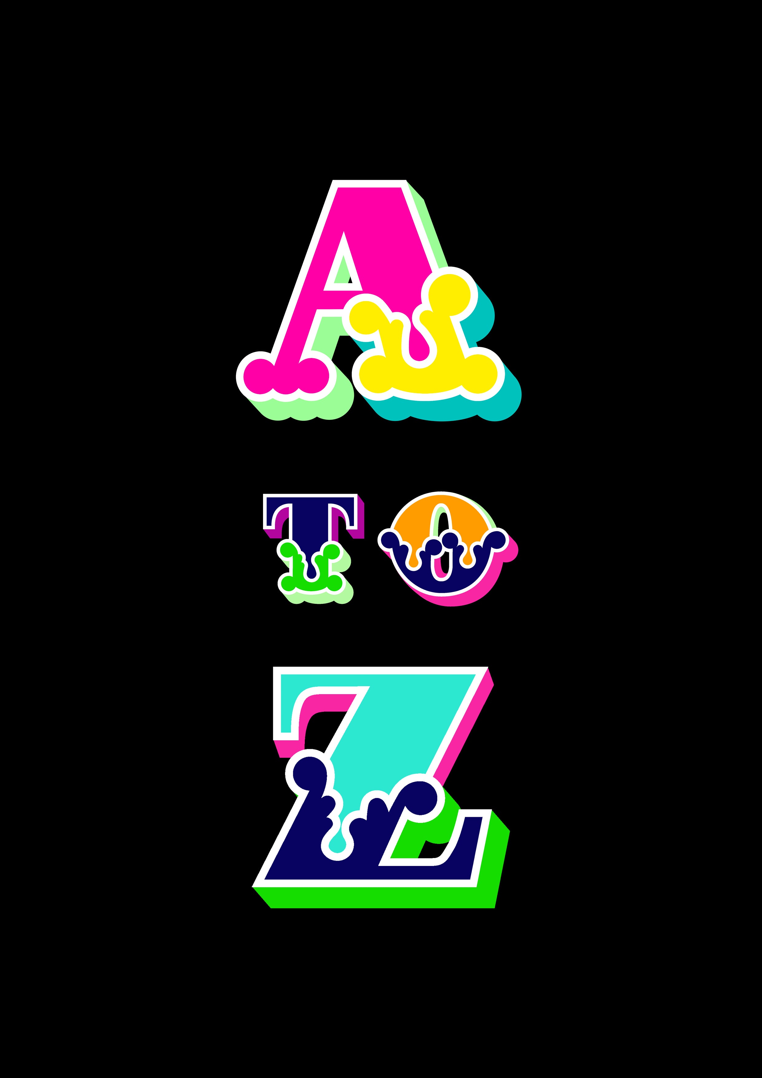 Art on a Postcard | Shop Ben Eine Circus Font Alphabet Letters Online ...